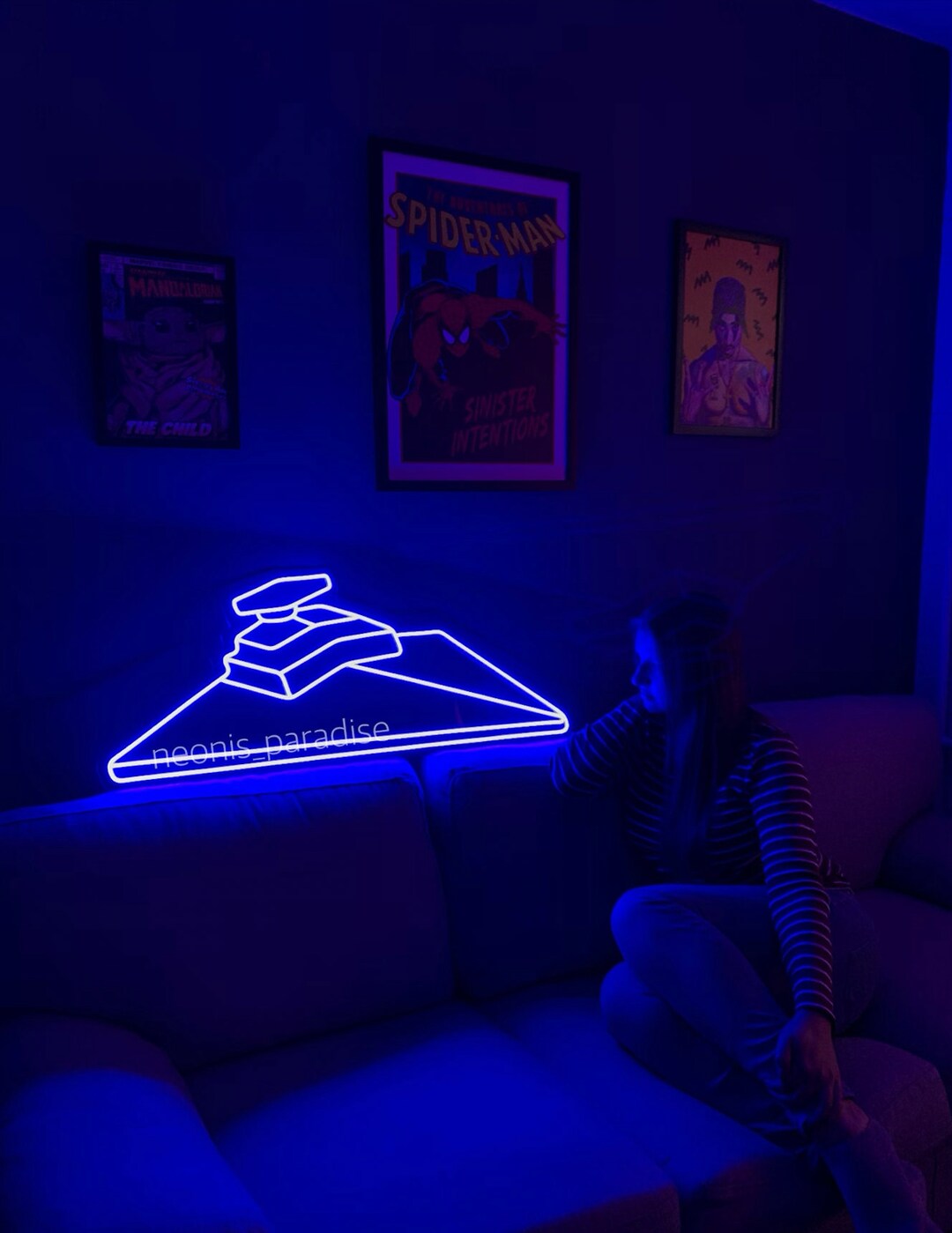 Star Ship Neon Sign, Star Ship Space Led Neon Sign for Bedroom, Plane ...