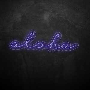 Aloha Neon Sign, Aloha Sign, Aloha Wall Decor Sign, Hawaii Neon Sign ...