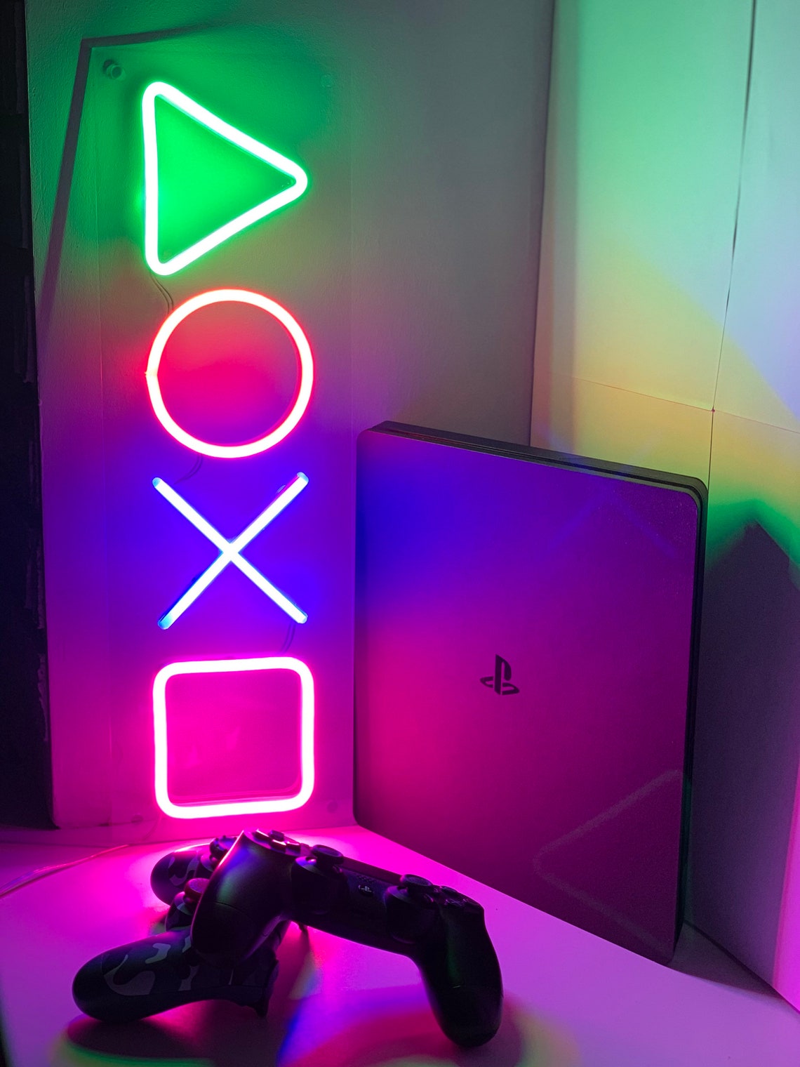 Playstation logo led-neon wall neon decor PlayStation playroom | Etsy