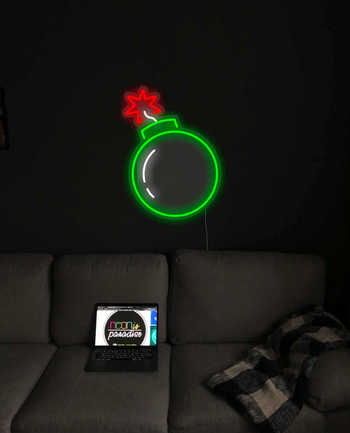 Bomb Neon Sign Weapon Led Neon Sign Custom LED Wall Sign | Etsy