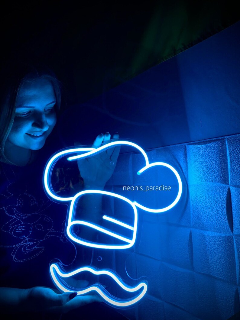 Chef's Hat Neon Sign Chef Sign Neon Sign for Cafe - Etsy