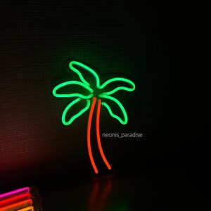 Palm Neon Sign, Palm Tree Home Sign, Tropical Neon Sign, Beach Neon ...