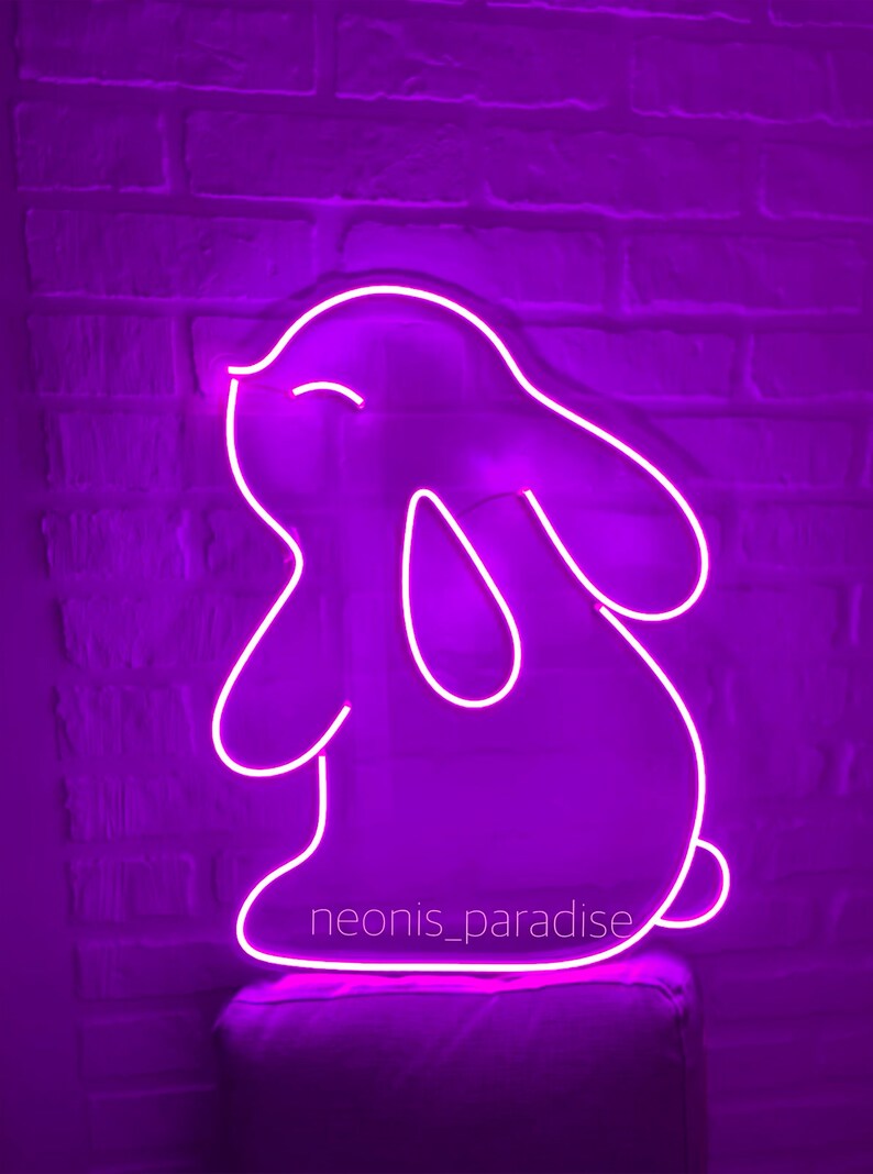 Bunny Neon Sign Rabbit Neon Sign Custom Neon Signage Neon - Etsy