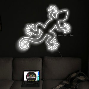 Gecko Neon Sign, Lizard Neon Sign, Chameleon Wall Sign, Zoo Petshop ...