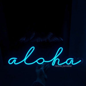 Aloha Neon Sign, Aloha Sign, Aloha Wall Decor Sign, Hawaii Neon Sign ...