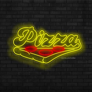 Pizza Neon Sign, Food Neon, Open Pizza Sign, Fast Food Sign, Pizza ...