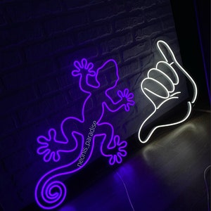Gecko Neon Sign, Lizard Neon Sign, Chameleon Wall Sign, Zoo Petshop ...