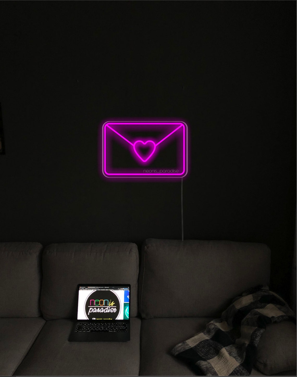 Envelope Neon Sign Letter LED Wall Decor Sign Mail Letter | Etsy