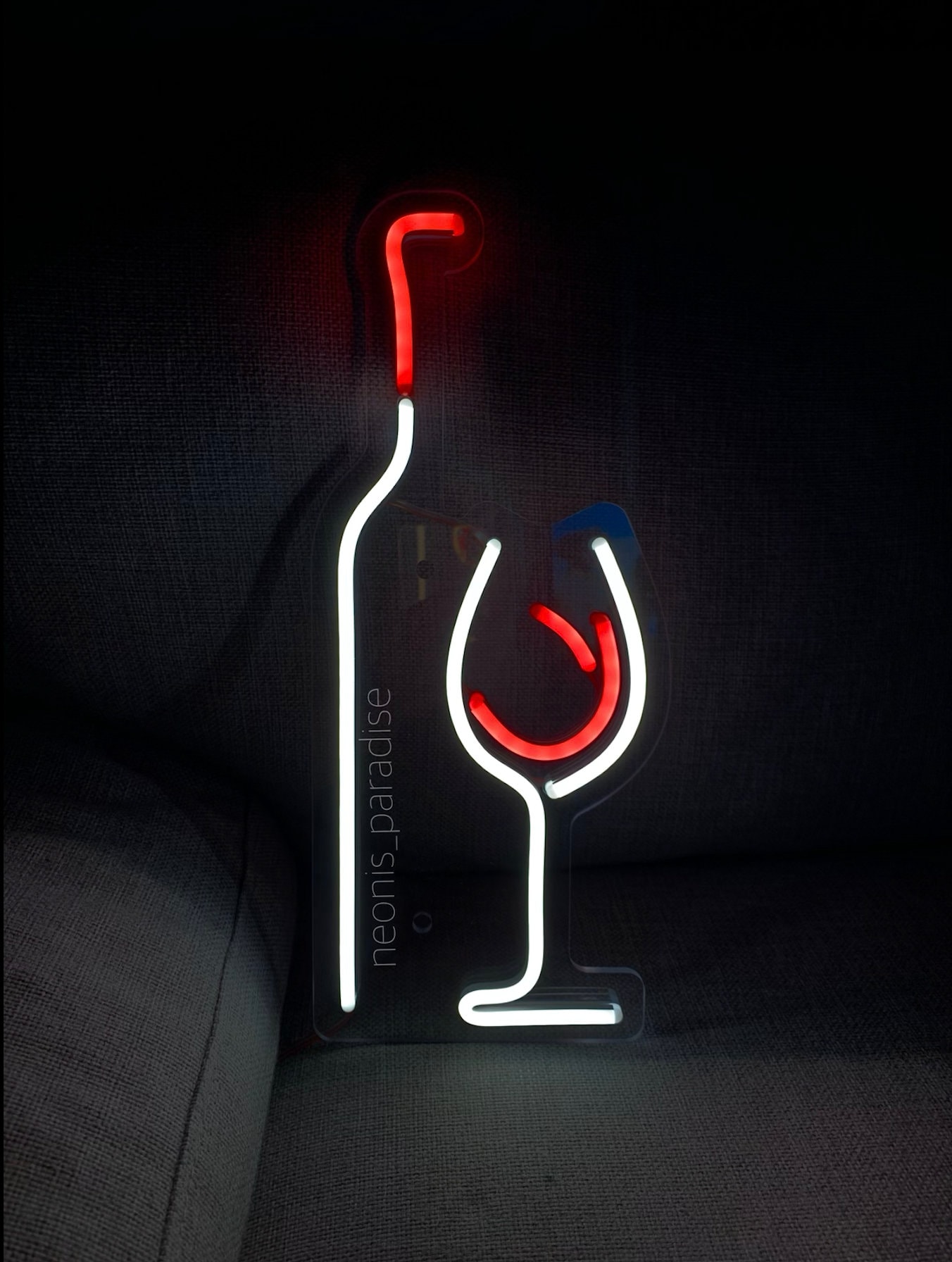 Wine Bottle and Glass Neon Sign Led Wall Neon Decor Custom - Etsy