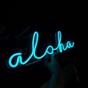 Aloha Neon Sign, Aloha Sign, Aloha Wall Decor Sign, Hawaii Neon Sign ...