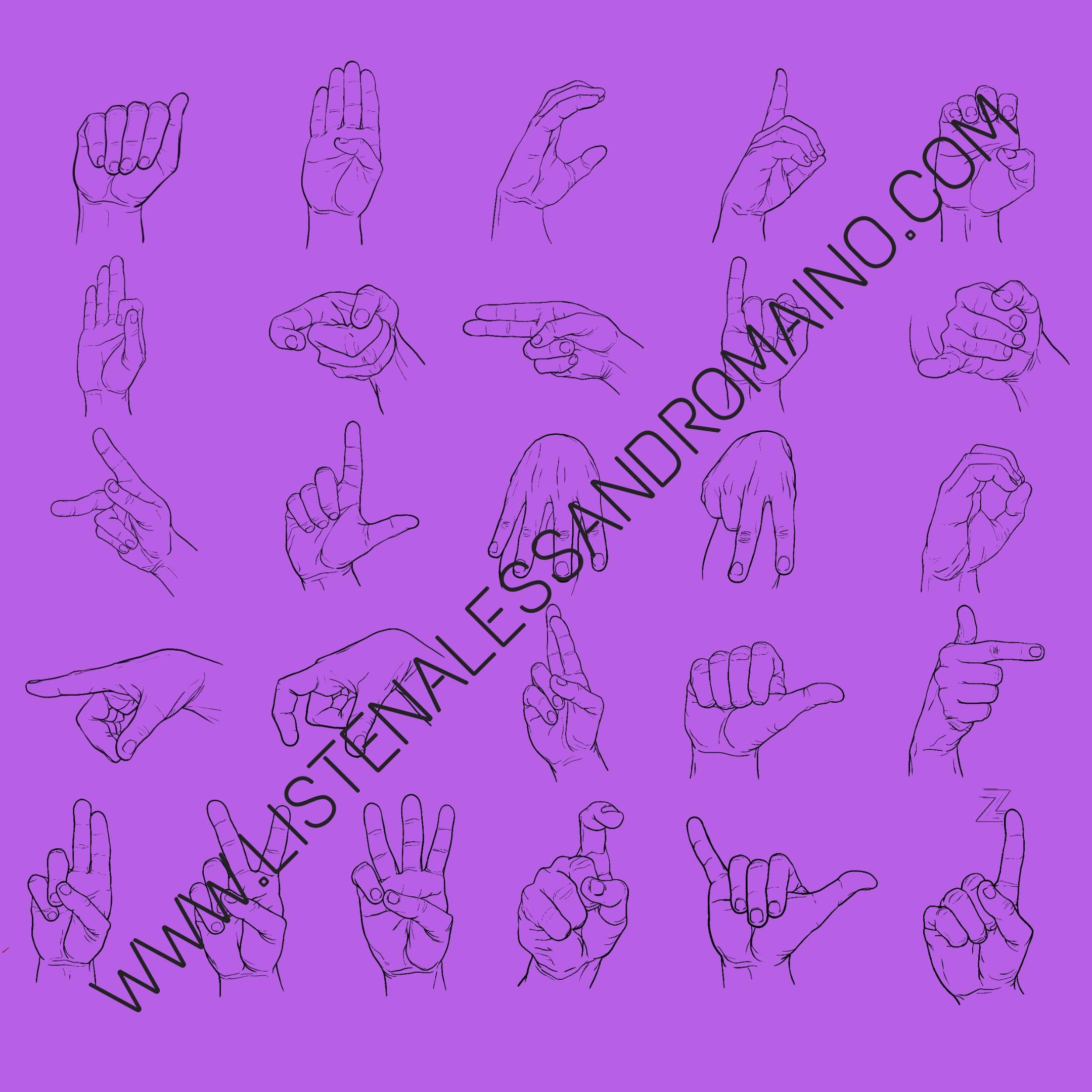 New Manual Sign Alphabet (LIS) Complete, A to Z. Different Background ...