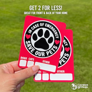Save Our Pets Cling: Emergency Rescue Alert Decal Clings to Glass ...