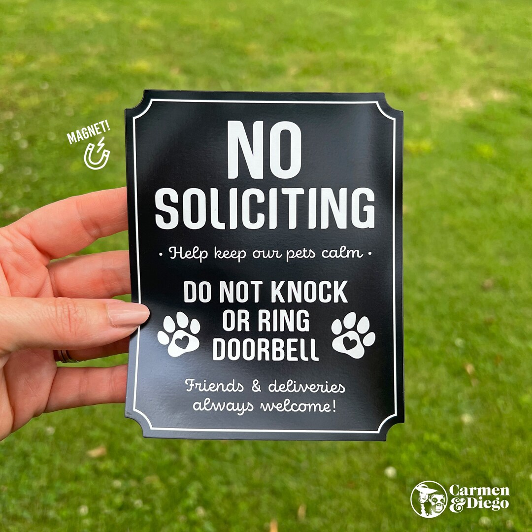 Pet Owner No Soliciting Magnet: Keep Pets Calm Magnetic Door Sign - Etsy