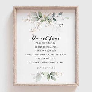 Isaiah 41:10 Do Not Fear,printable Wall Art, Bible Verse Wall Art ...