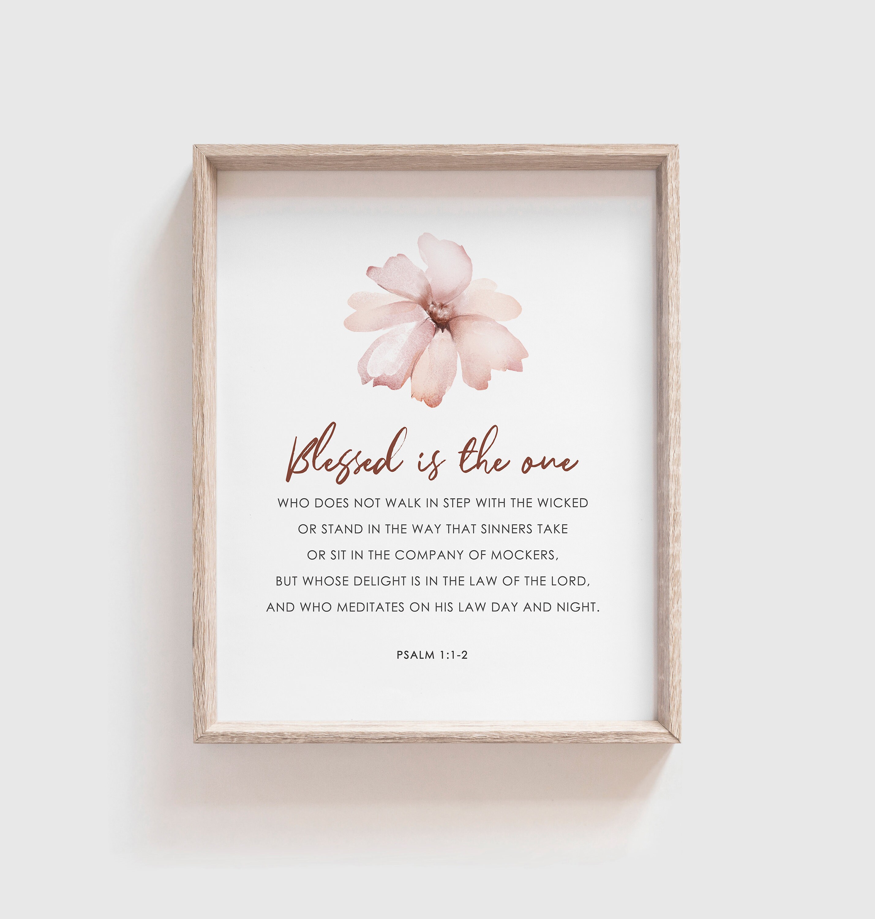 Psalm 1:1-2, Blessed is the One, Printable Bible Verse, INSTANT ...