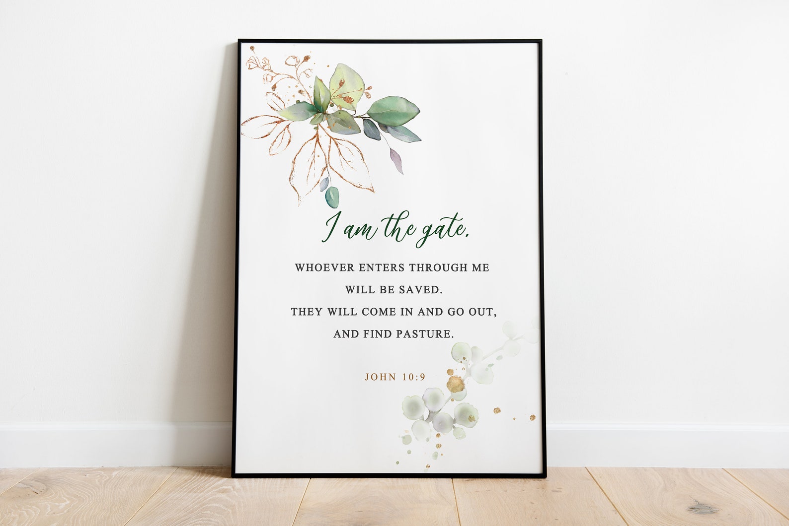 John 10:9 I Am the Gate. Christian Wall Decor, Scripture Wall Art ...