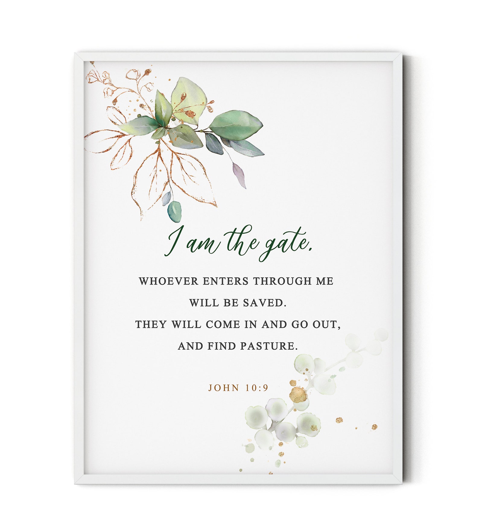 John 10:9 I Am the Gate. Christian Wall Decor, Scripture Wall Art ...