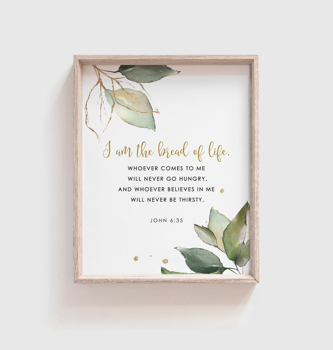 John 6:35 I Am the Bread of Life, Christian Wall Decor, Scripture Wall ...