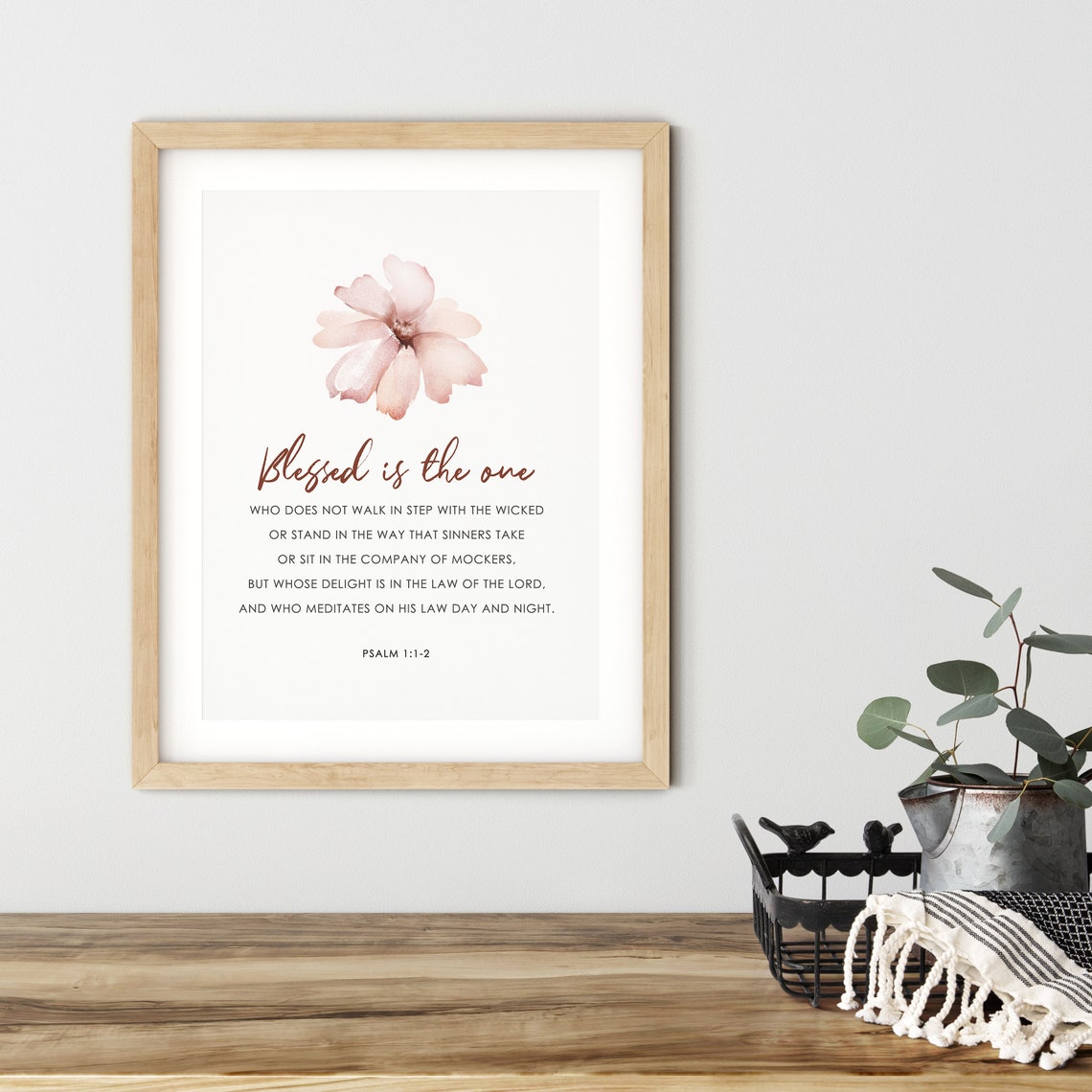 Psalm 1:1-2, Blessed is the One, Printable Bible Verse, INSTANT ...