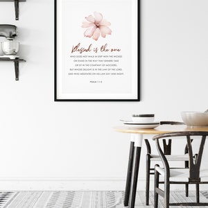 Psalm 1:1-2, Blessed is the One, Printable Bible Verse, INSTANT ...