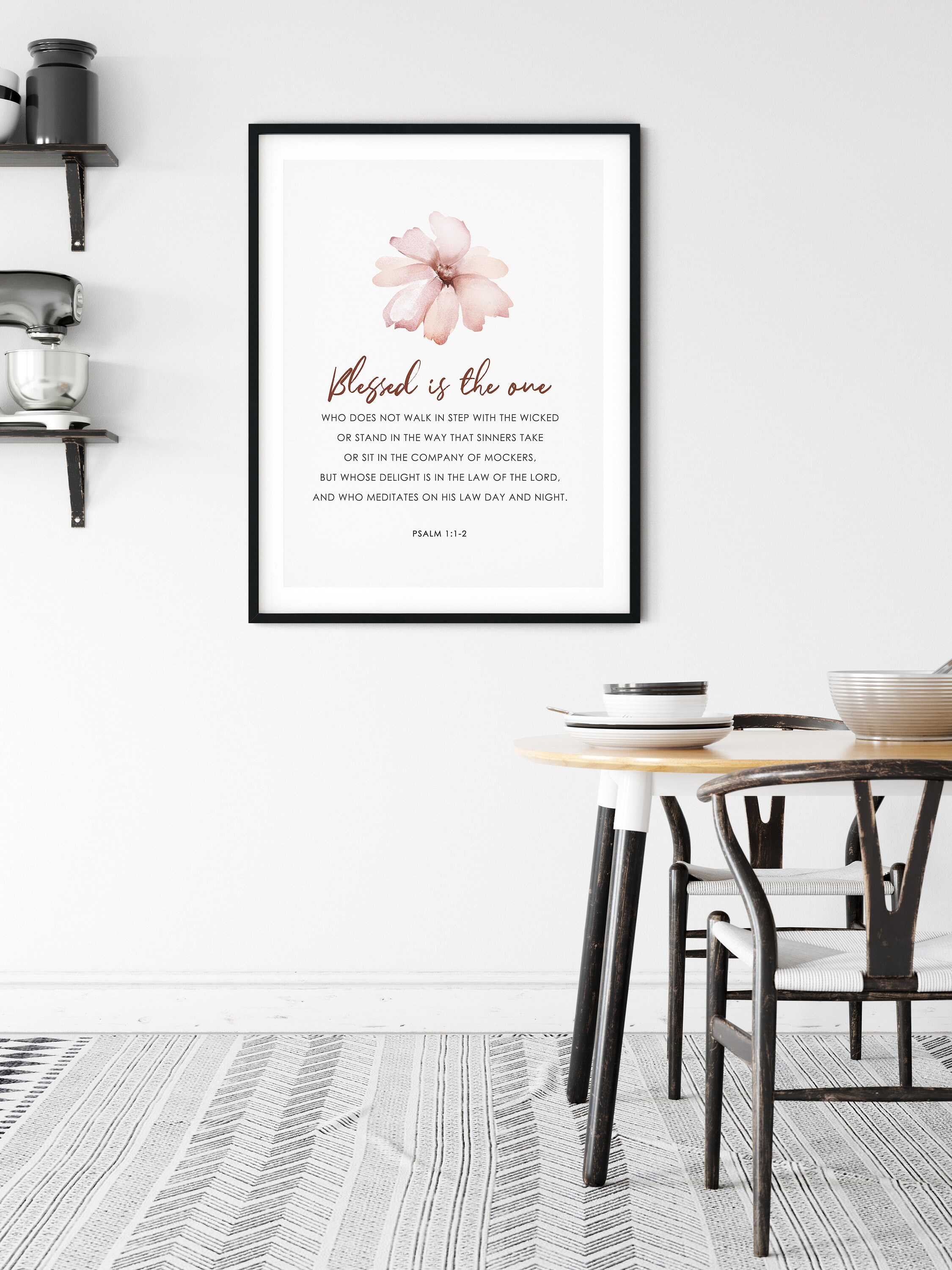 Psalm 1:1-2, Blessed is the One, Printable Bible Verse, INSTANT ...