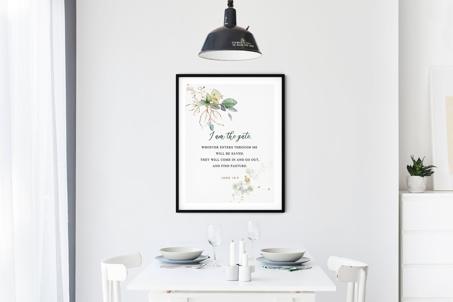 John 10:9 I Am the Gate. Christian Wall Decor, Scripture Wall Art ...