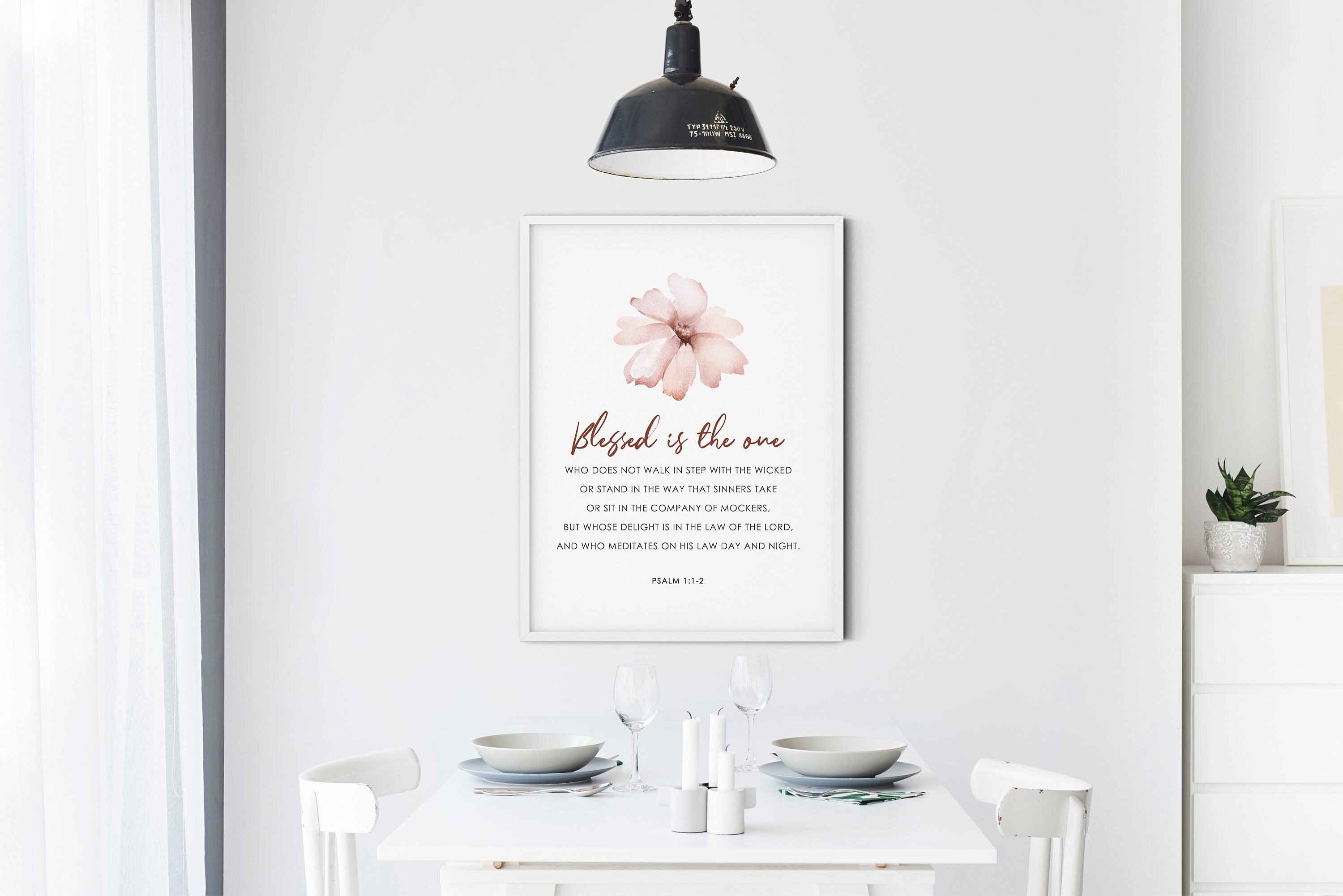 Psalm 1:1-2, Blessed is the One, Printable Bible Verse, INSTANT ...