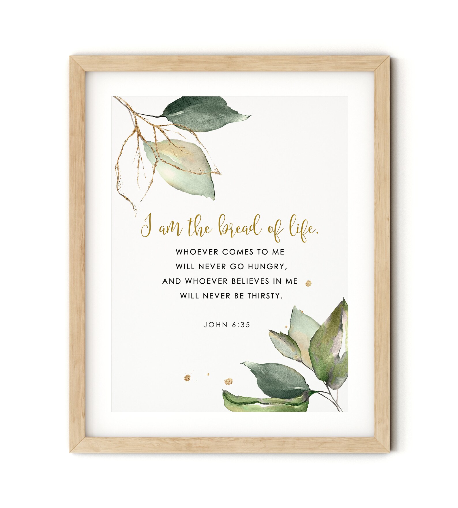 John 6:35 I Am the Bread of Life, Christian Wall Decor, Scripture Wall ...