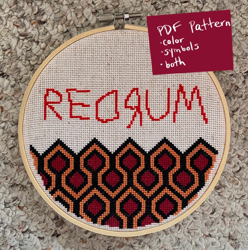 DIGITAL DOWNLOAD | Redrum Overlook Hotel Carpet Cross Stitch Pattern ...