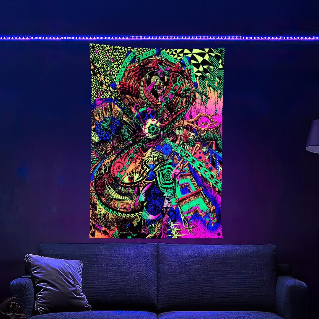 Snake Eye (blacklight Trippy Tapestry) Psychedelic UV Reactive ...