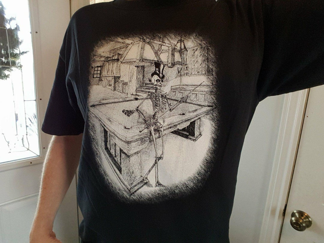 Skeleton Playing Pool, Skull Drawing. Downloadable Png for Black and ...