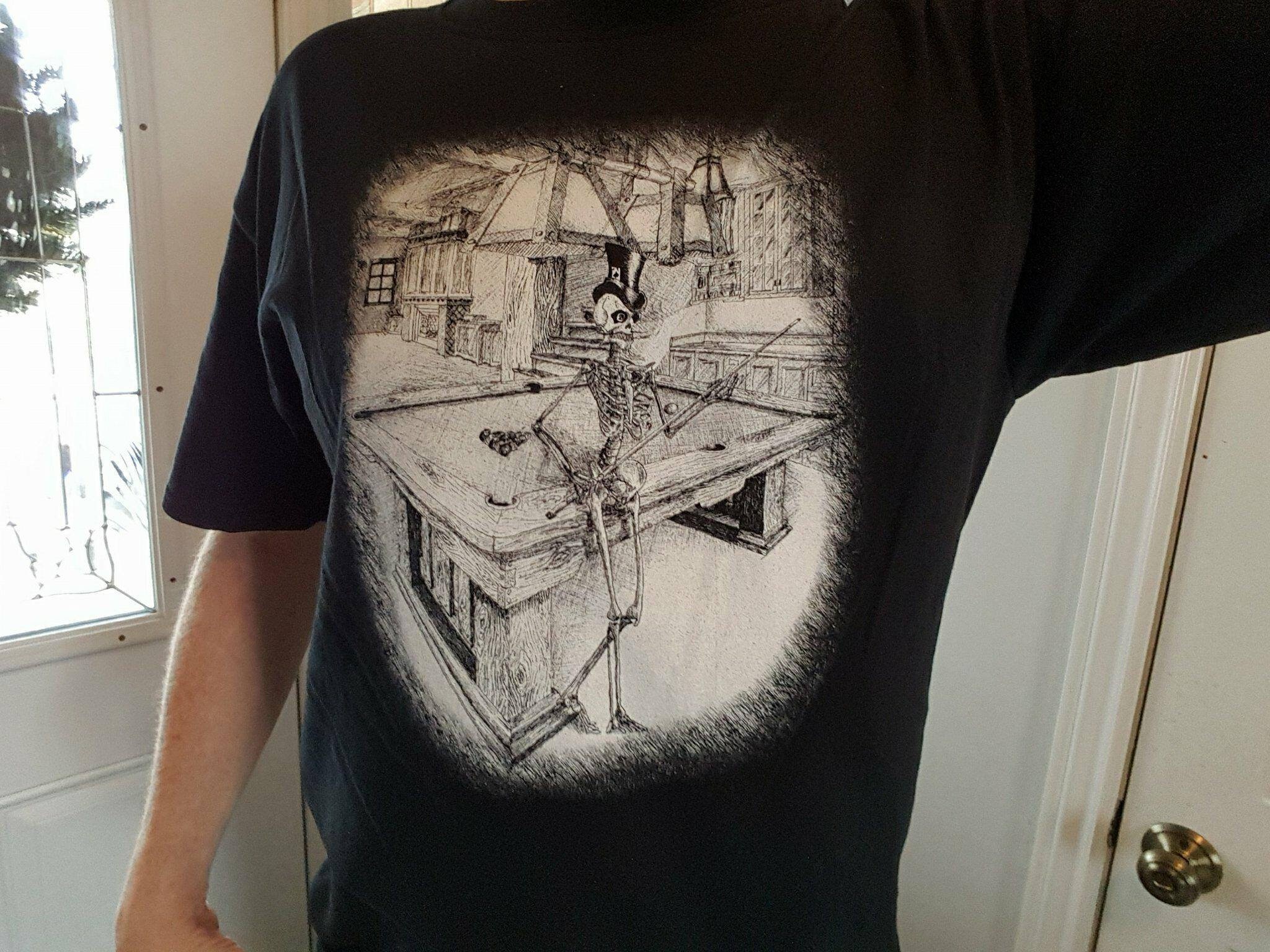 Skeleton Playing Pool, Skull Drawing. Downloadable Png for Black and ...