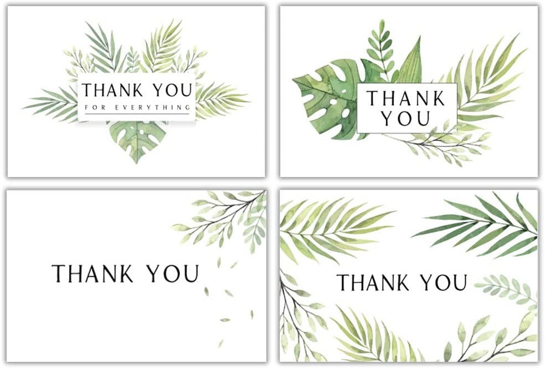 36 Watercolor Floral Thank You Notes Box Set With Envelopes & Stickers ...