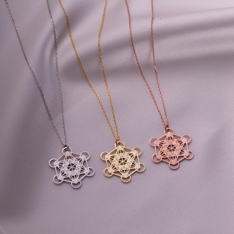 Metatron Cube Necklace – Sacred Geometry Pendant in 925 Sterling Silver ...