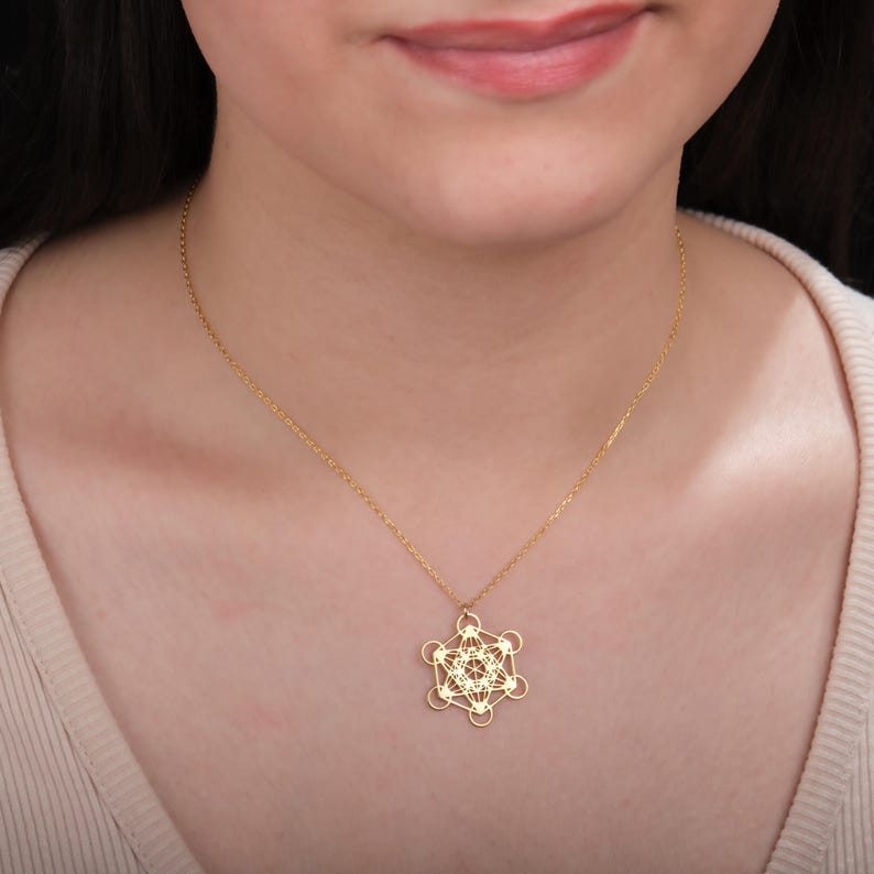 Metatron Cube Necklace – Sacred Geometry Pendant in 925 Sterling Silver ...