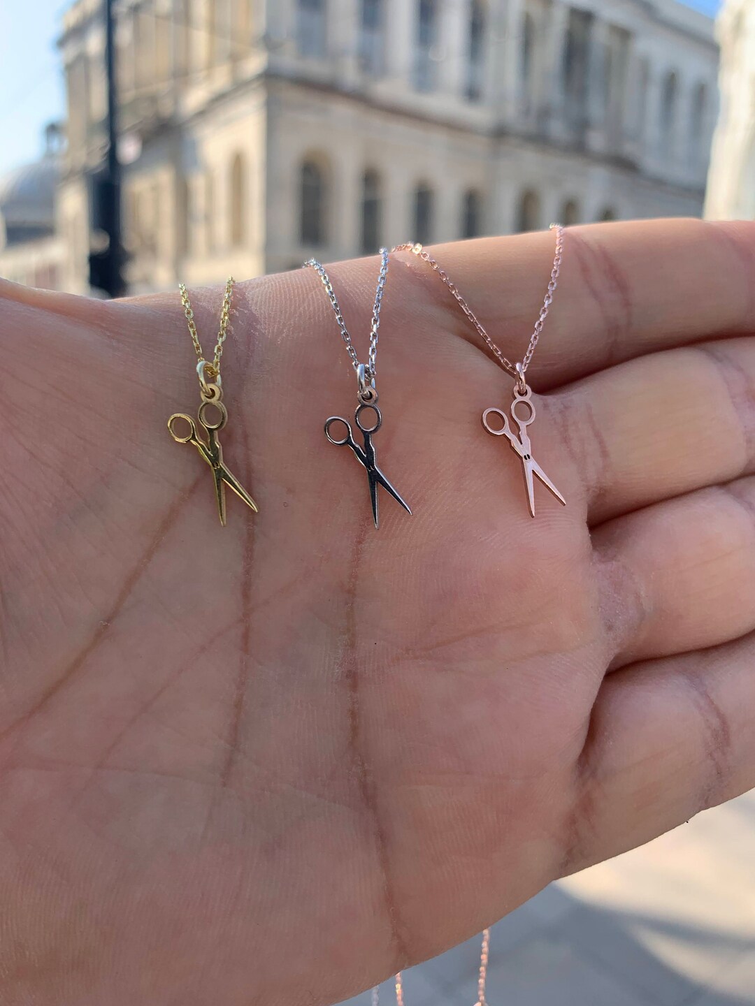 Hairstylist Necklace , 14k Gold Tiny Scissors Necklace ,small Scissor ...