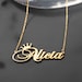 Crown Name Necklace , Queen Crown Pendant , Name Necklace With Crown ...