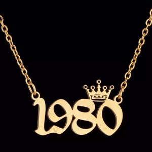 Year Necklace,birth Year Necklace,custom Date Necklace,name and Date ...