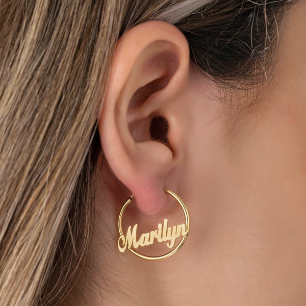 Name Hoop Earrings - Etsy