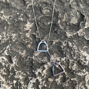 Silver Double Stirrup Necklace, Stirrup Lariat Necklace , Stirrup ...