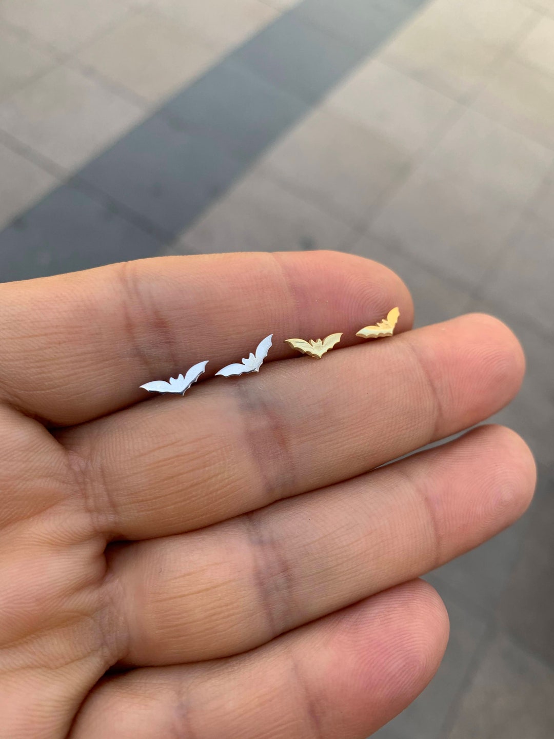 14K Gold Bats Earrings ,sterling Silver Bats Earrings ,bat Studs ,bat ...