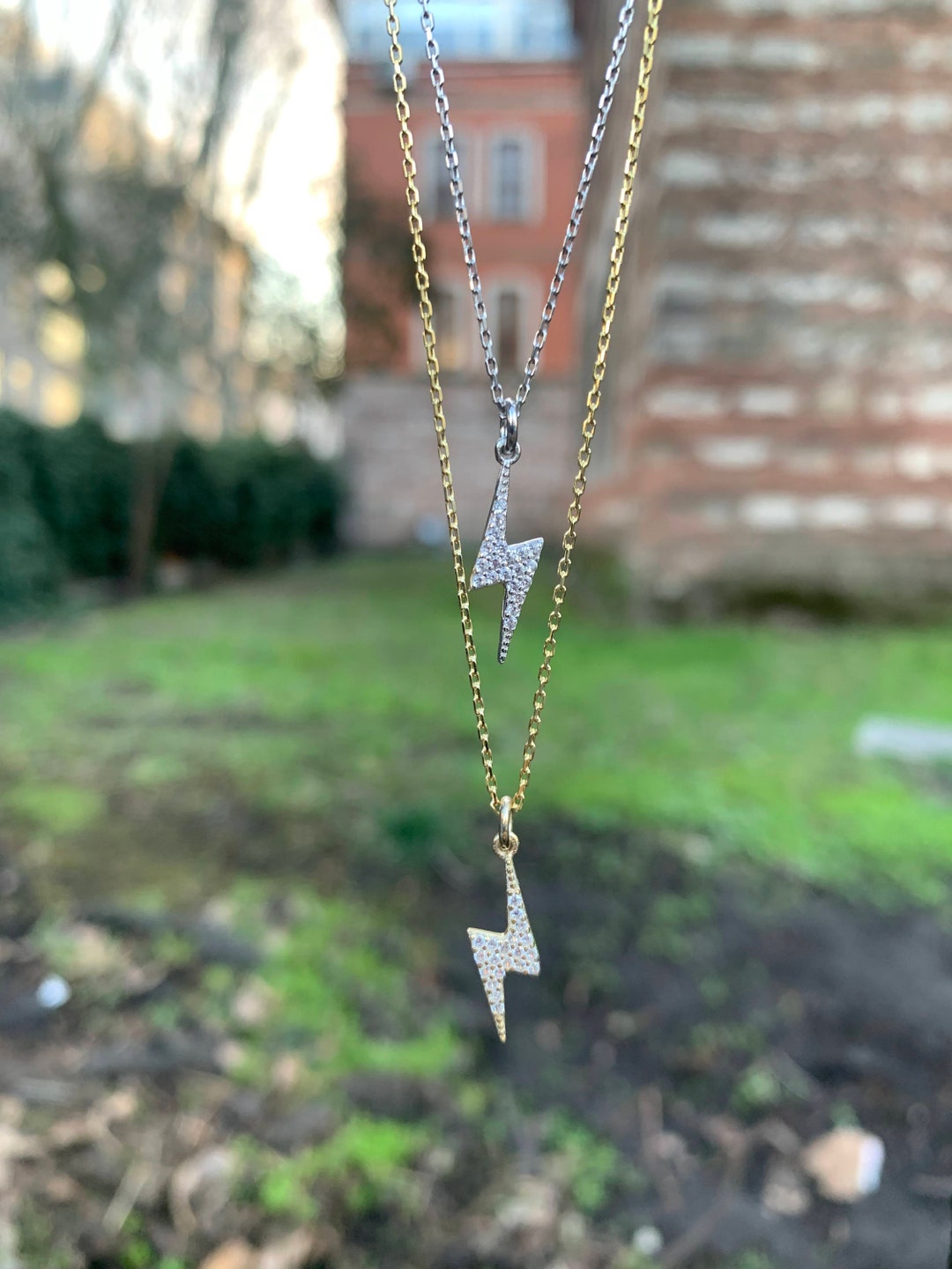 Tiny Lightning Bolt, Lightning Bolt Necklace, Thunderbolt Necklace, Flash Necklace, Lightning ...