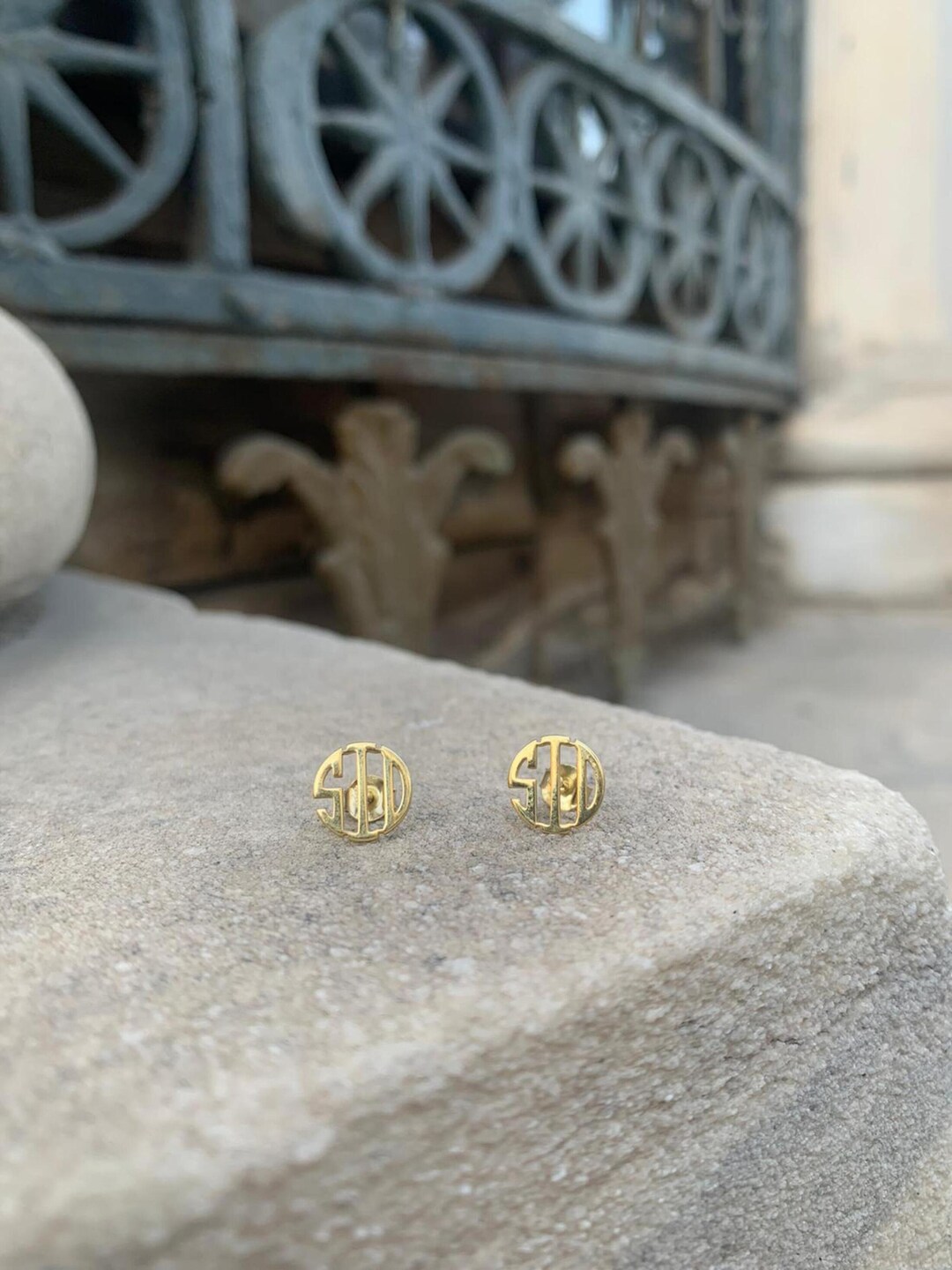 Dainty Monogram Earrings, Personalized Monogram, Minimalist Earrings ...