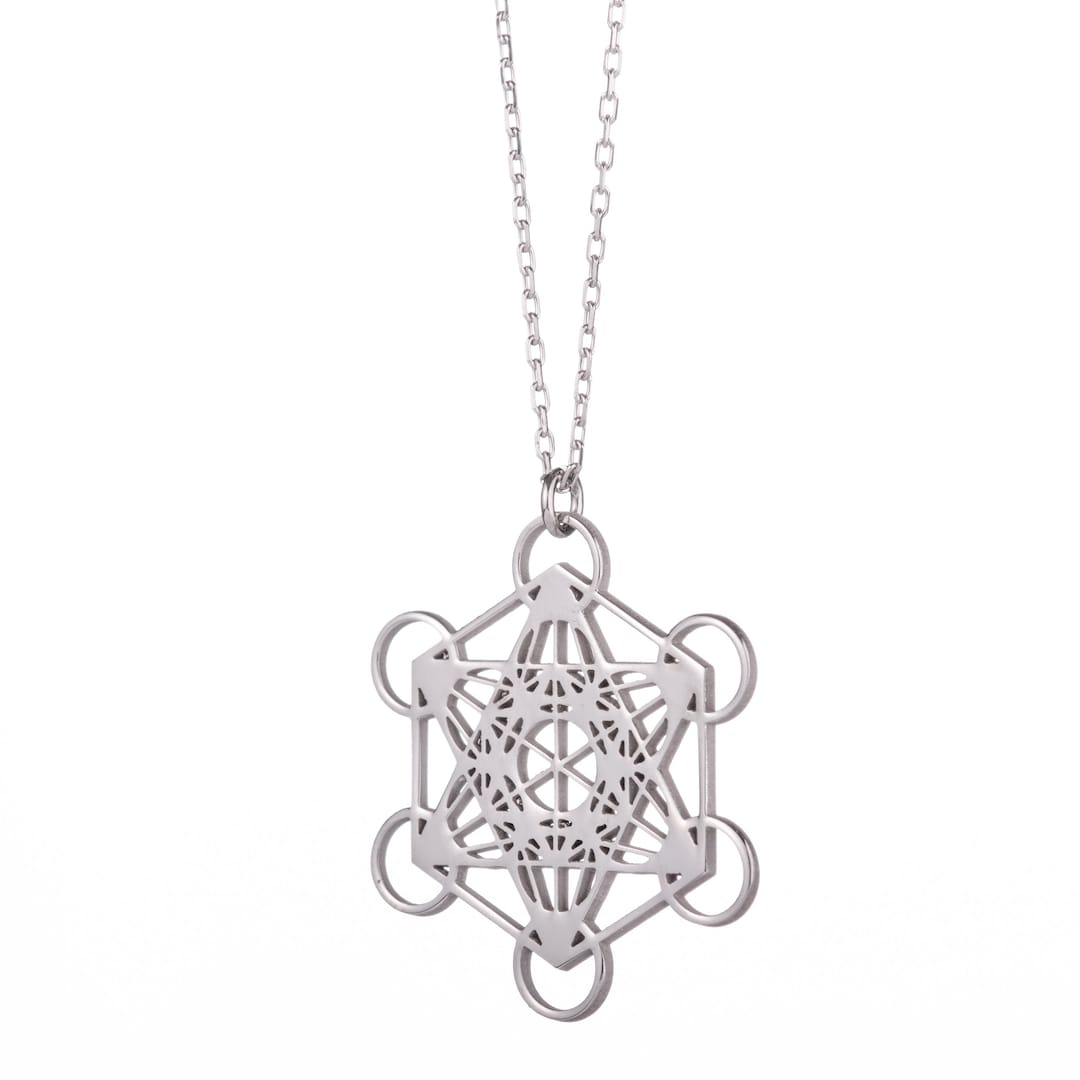 Metatron Cube Necklace – Sacred Geometry Pendant in 925 Sterling Silver ...