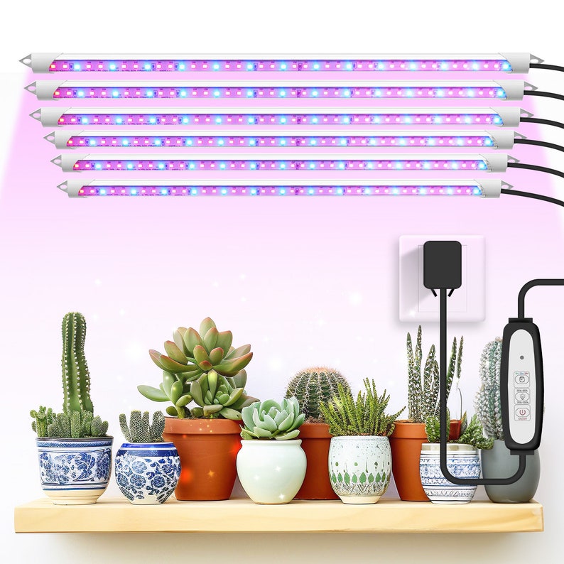 EASY GROW, LED Grow Light Bars 16'' With Timer and Controller auto On ...