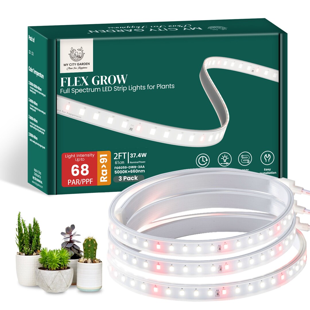 FLEX GROW, 360 Degrees Bendable LED Soft Strip Light, 5000k660nm ...