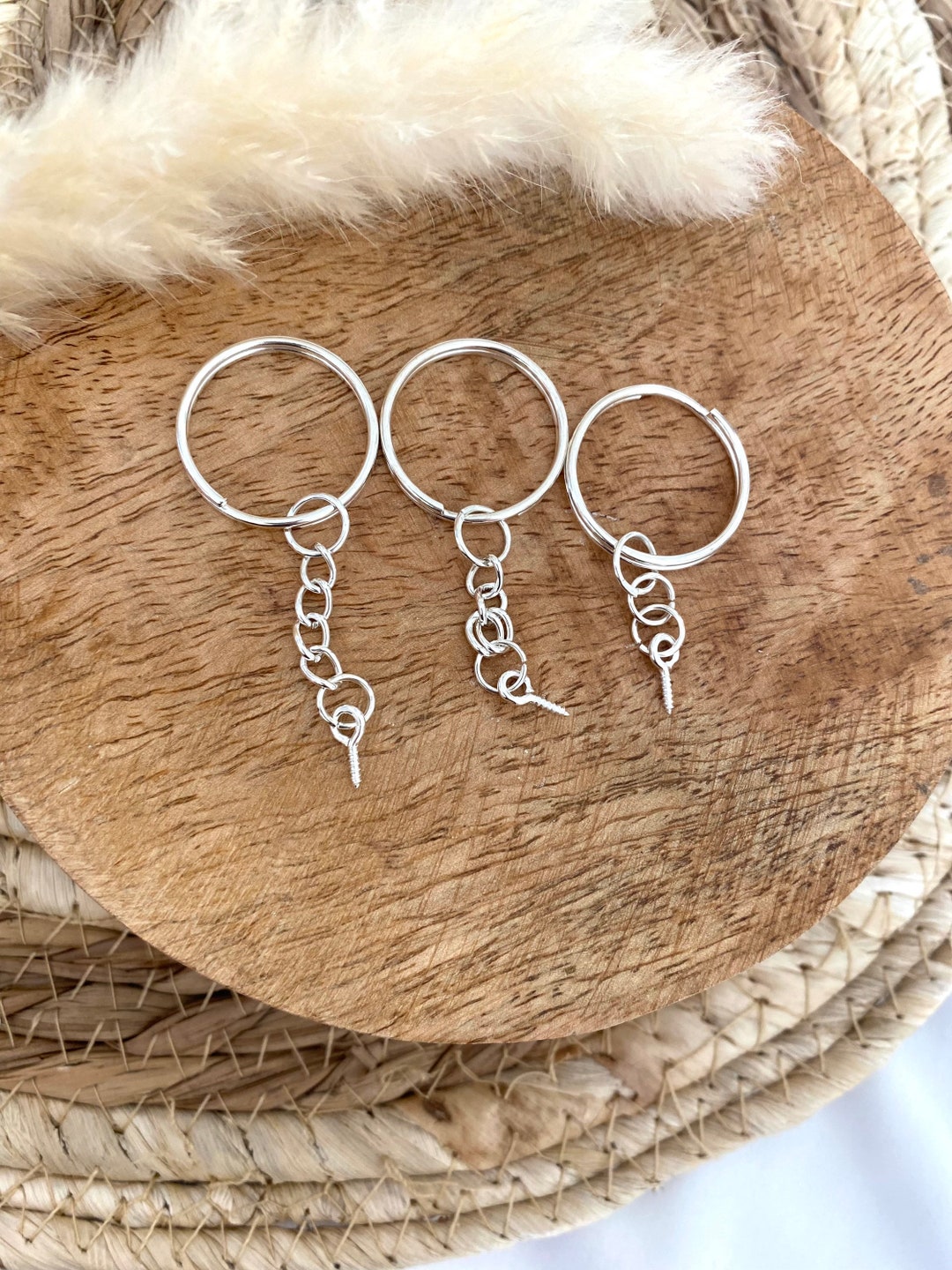 25 Mm Silver Key Rings With Chain/ Key Rings With Split Rings Blanks ...