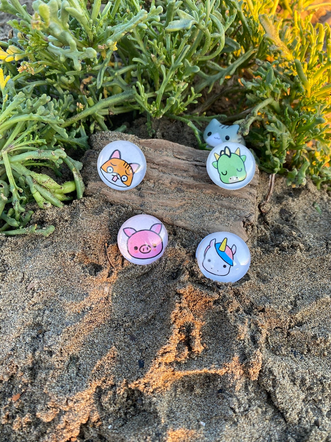 Cute Kawaii Animal Pins/magnets - Etsy