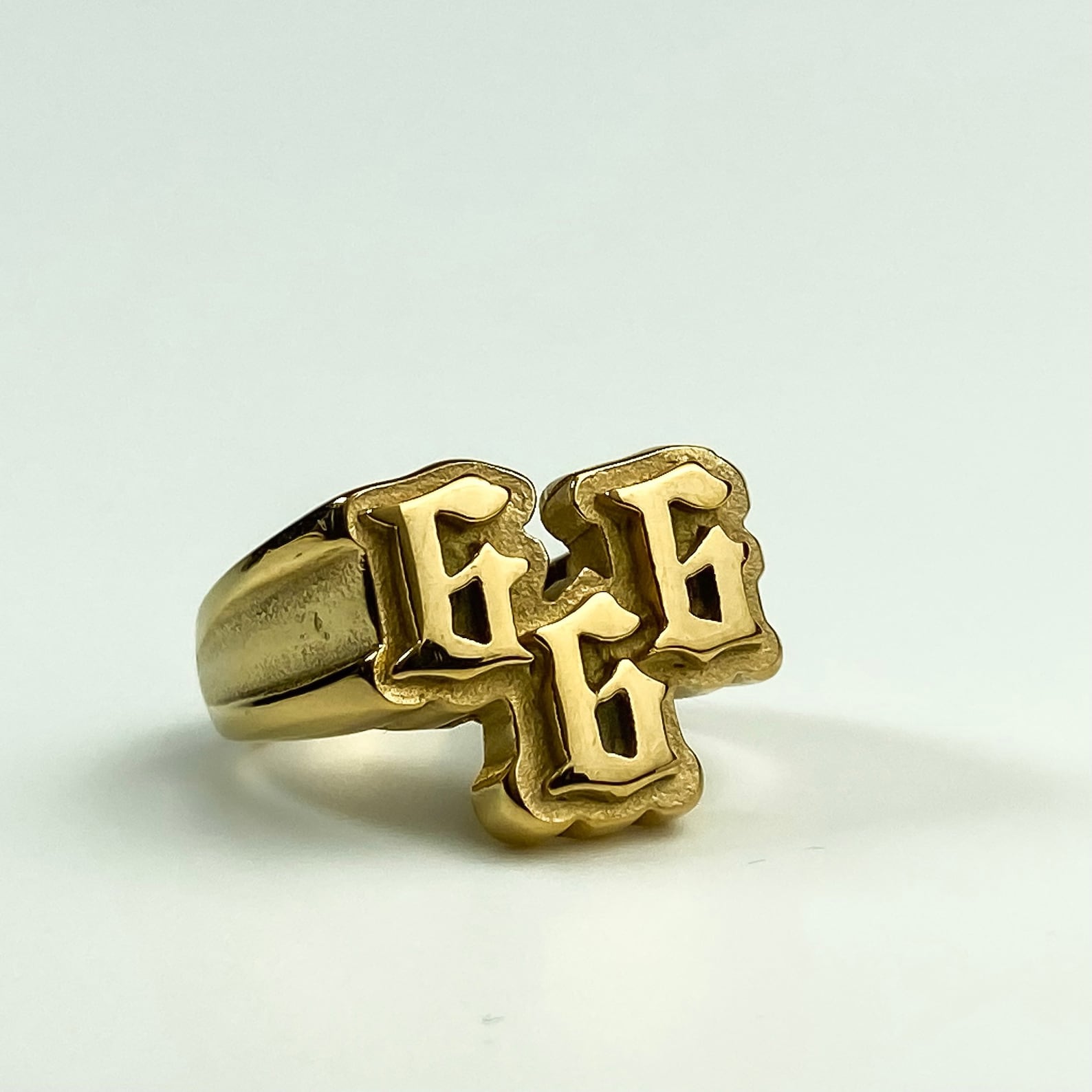 666 Ring 18k Gold Plated Ring Man Ring Men Ring Gold | Etsy