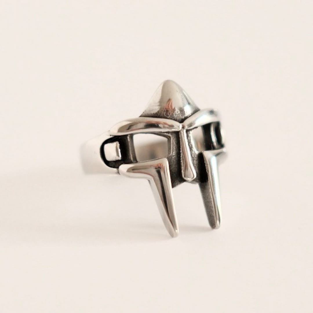 MF DOOM Ring Mens Silver Doom Mask Inspired Ring Hip Hop - Etsy